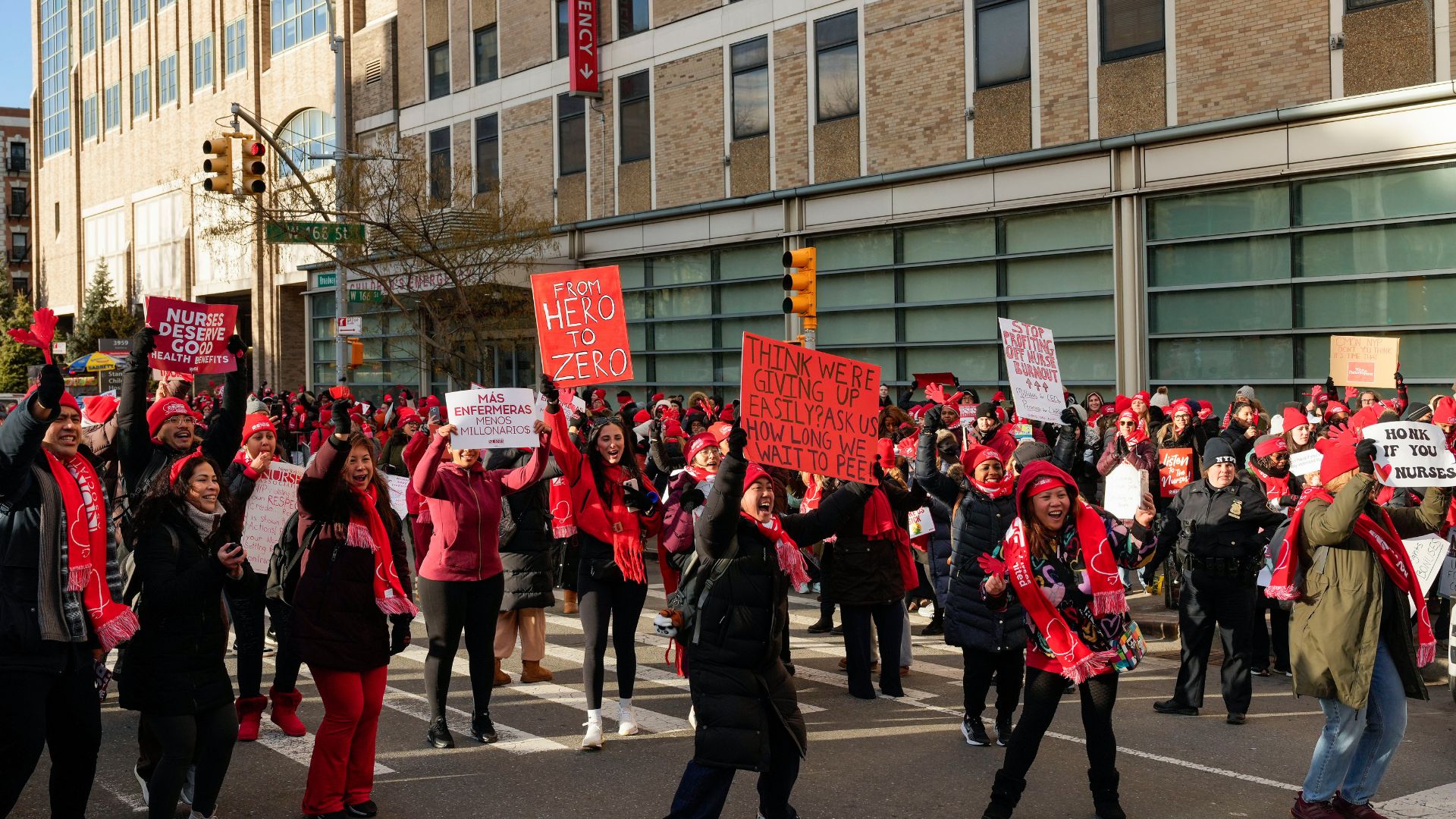 Nearly 15,000 walk off the job as biggest nurses' strike in NYC history ...