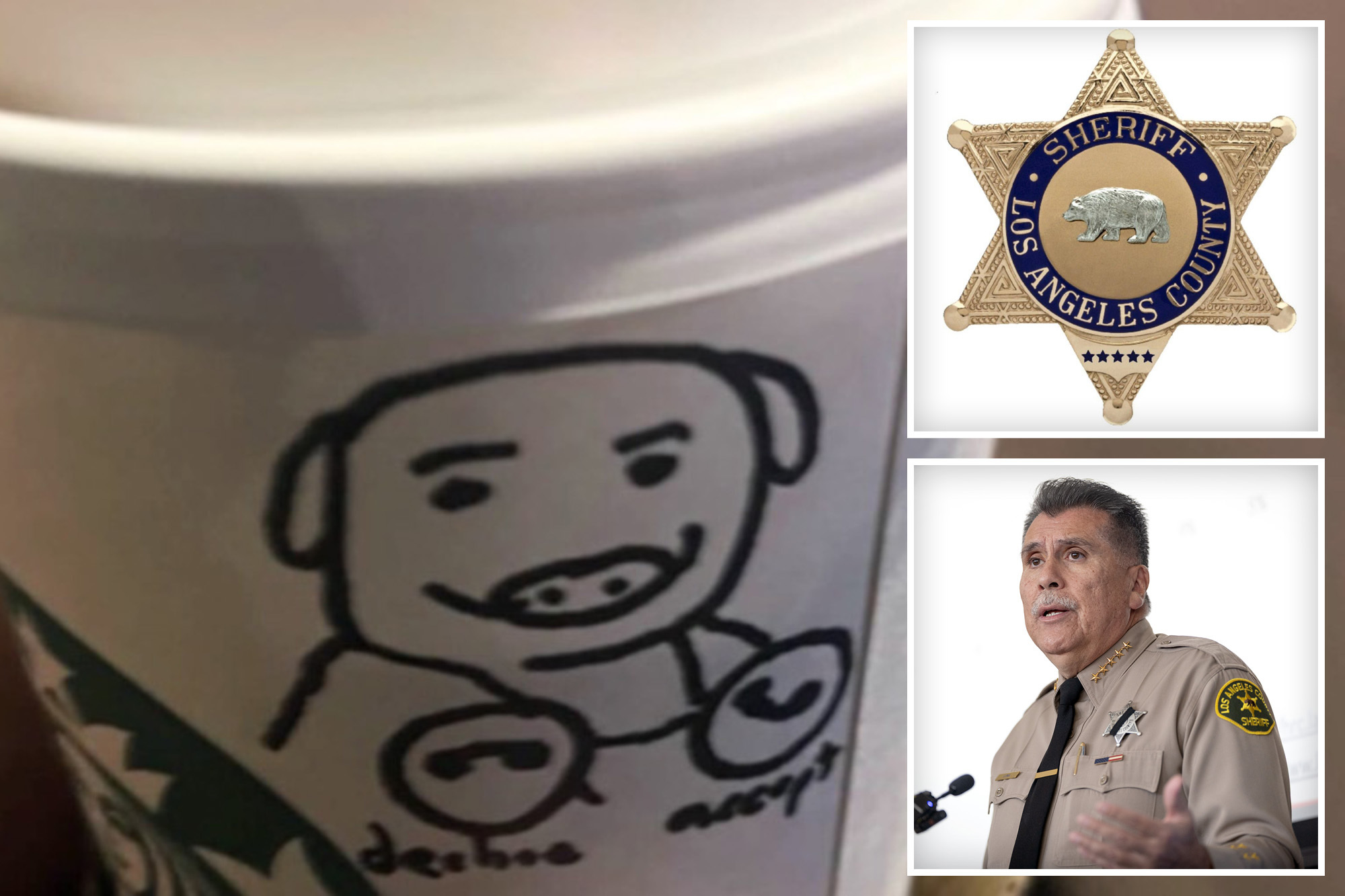 Starbucks barista gives LA cop coffee with pig drawing on side: 'Will ...