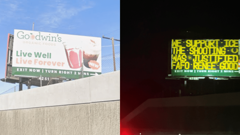 Billboard next to Southern California highway hijacked with pro-ICE ...