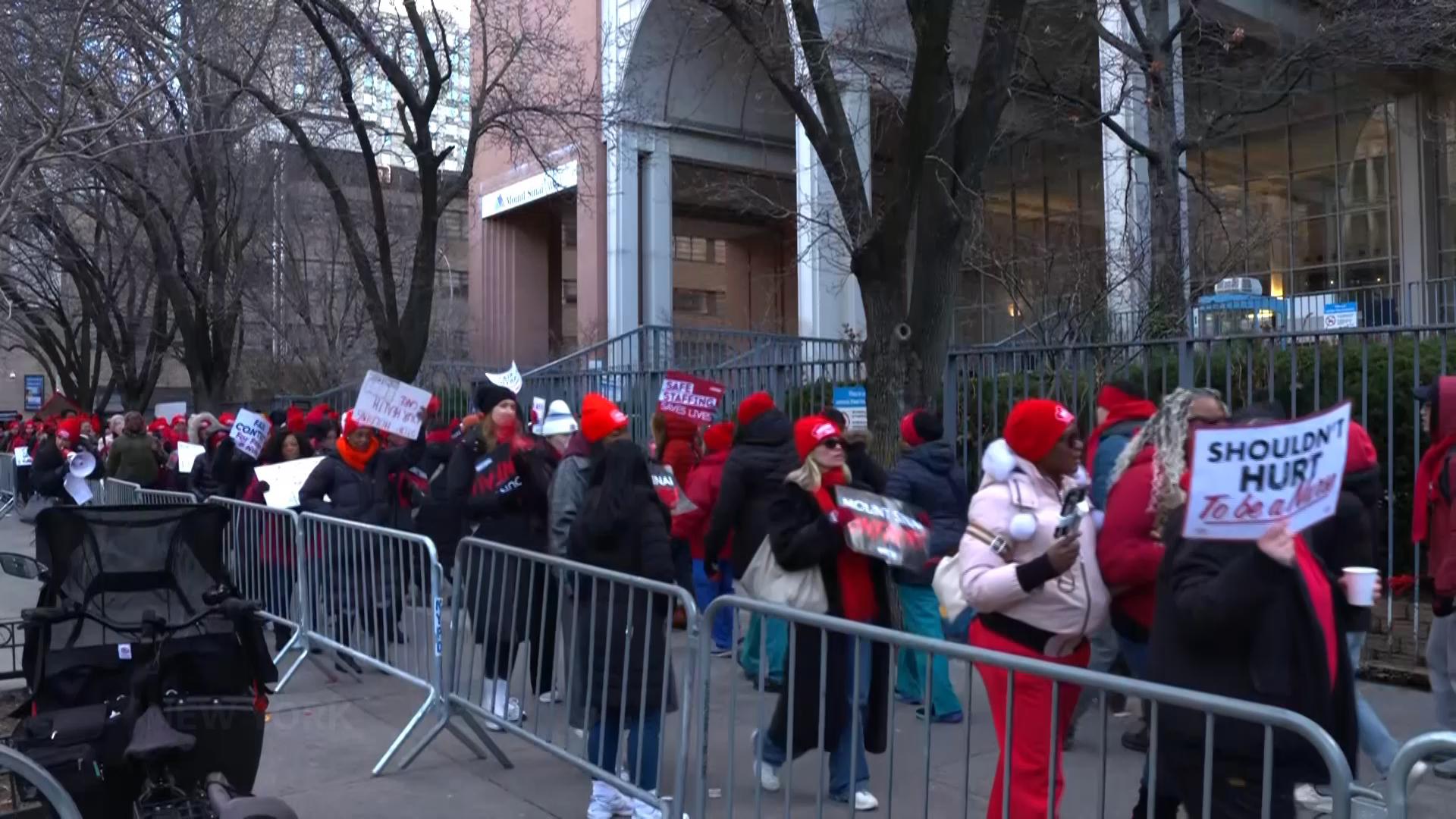 Nurses go on strike at several major New York City hospitals