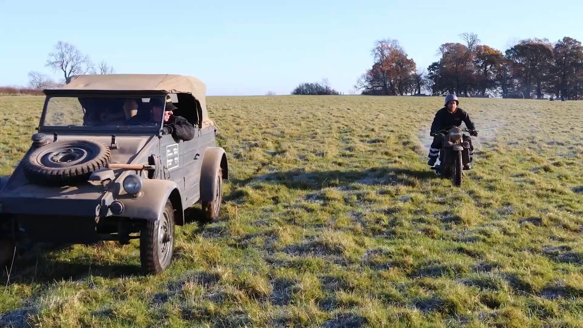 A Close Call Behind the Wheel of a WWII German Motorcycle and Kübelwagen