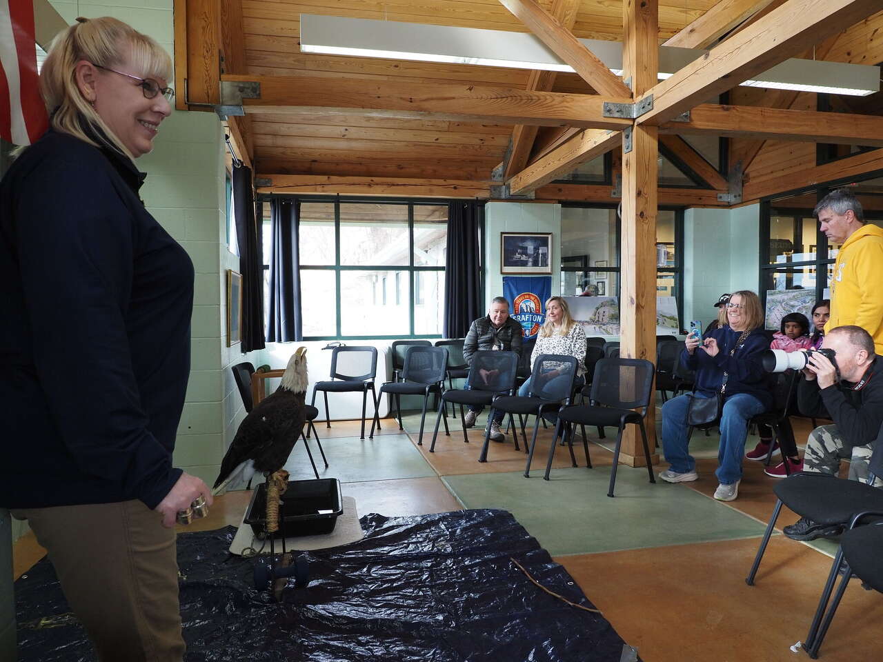 Bald eagle meet-and-greet at Grafton Visitor’s Center delights visitors