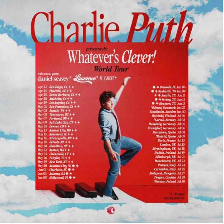 Charlie Puth announces 2026 tour stop at Starlight Theatre