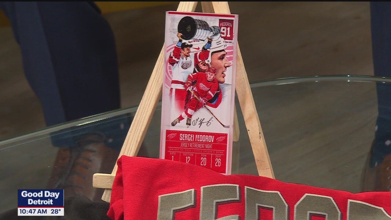 The Detroit Red Wings are retiring Sergei Fedorov’s No. 91 jersey