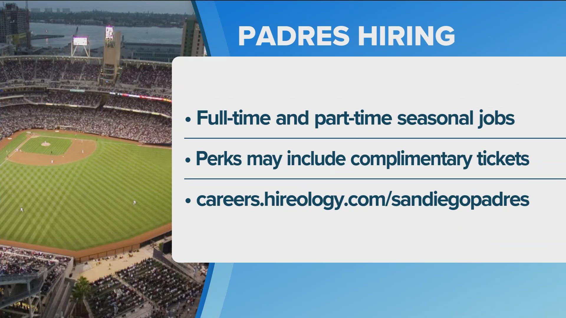 San Diego Padres announce job openings for 2026 season