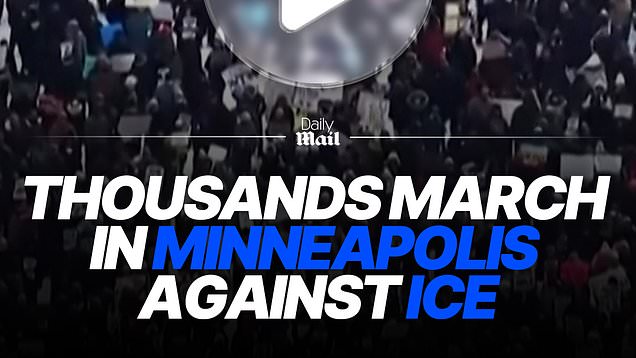 Thousands march in Minneapolis after fatal ICE shooting as part of ...