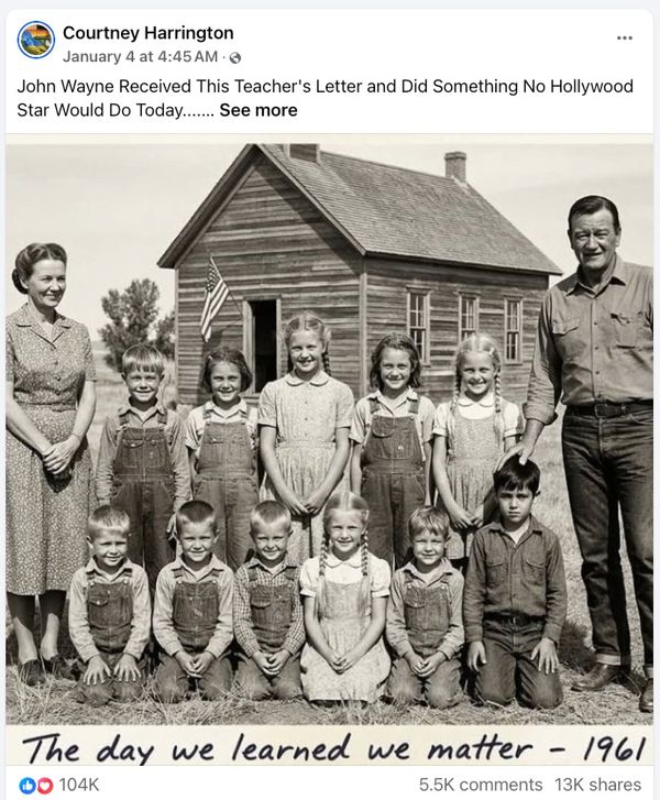 Did John Wayne write inspiring letter to Montana school?