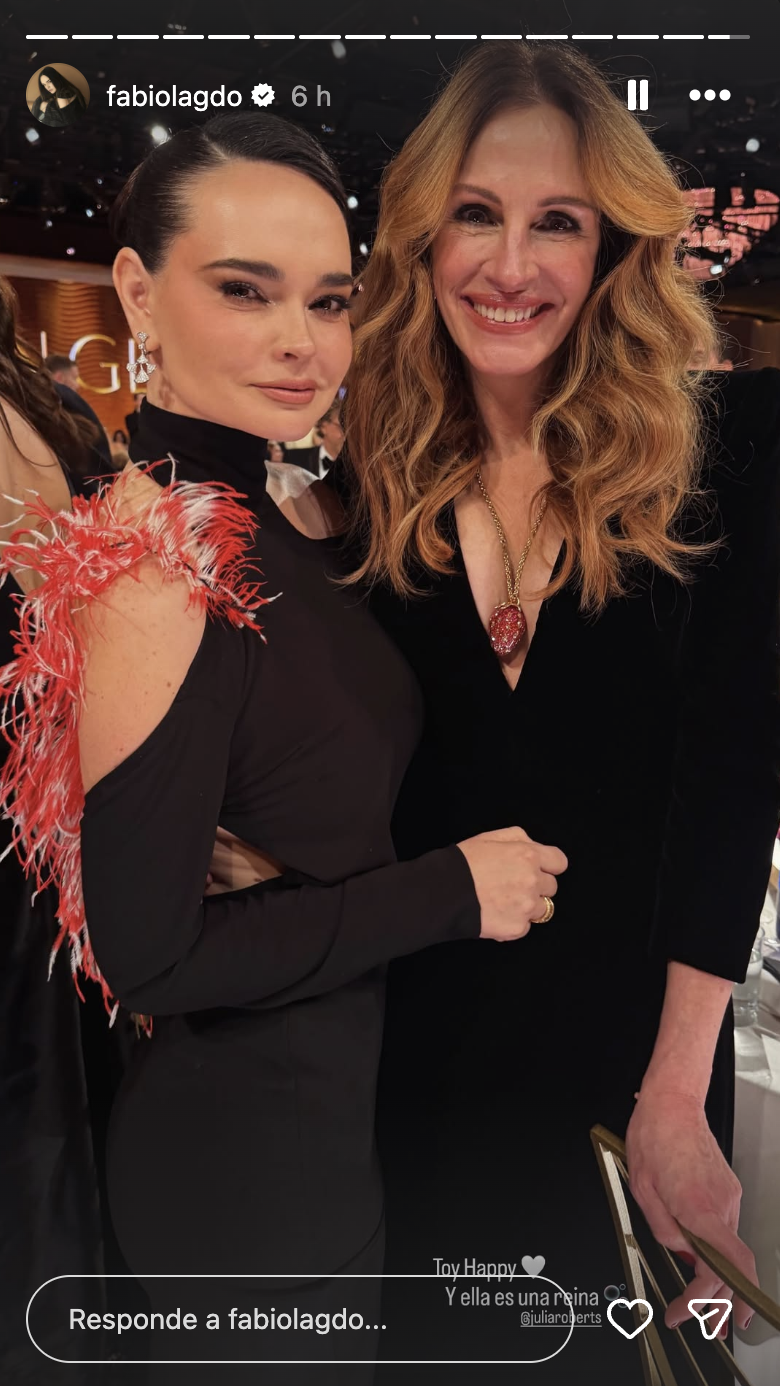 Fabiola Guajardo roba miradas en un vestido negro en los Golden Globes 2026