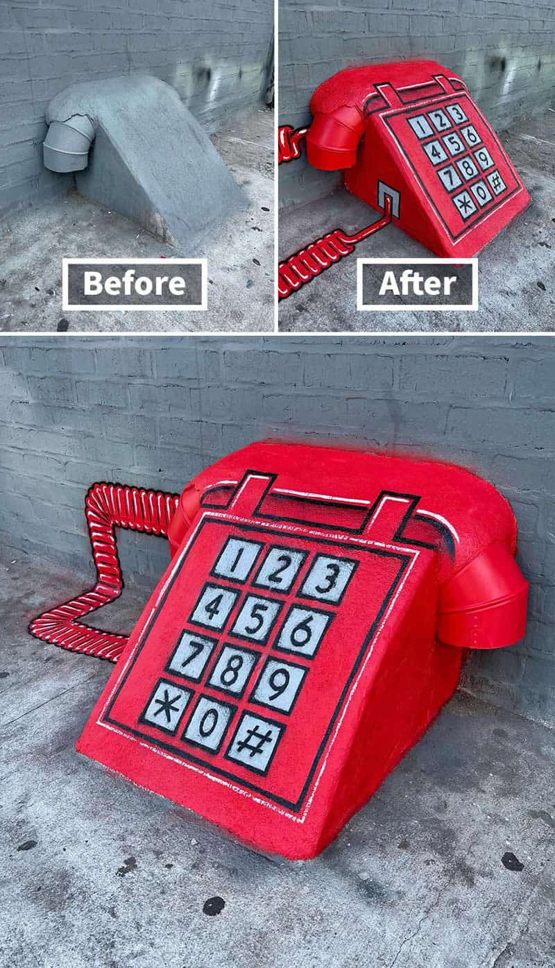 Street artist Tom Bob turns boring city objects into art (30 pics)