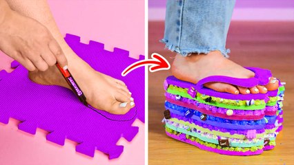 Create bright and cozy DIY colorful slippers!