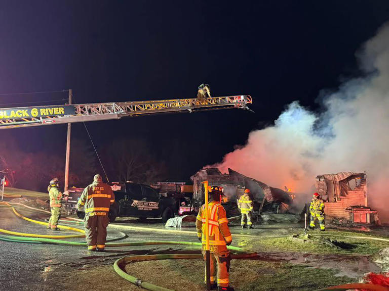 North Country fire departments battle blaze in Pamelia
