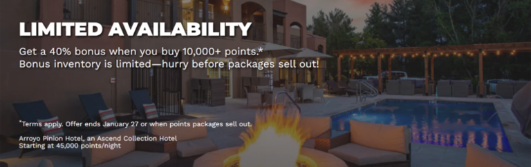 Buy Choice Privileges points with up to a 40% bonus [until January 27]