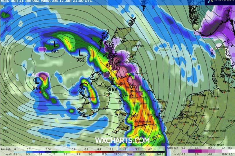 UK snow forecast maps reveal monster storm bringing up to 10 inches ...