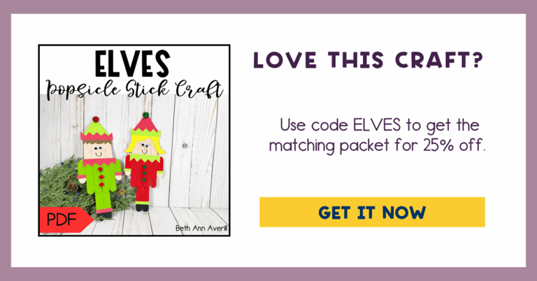 Elves' popsicle stick craft