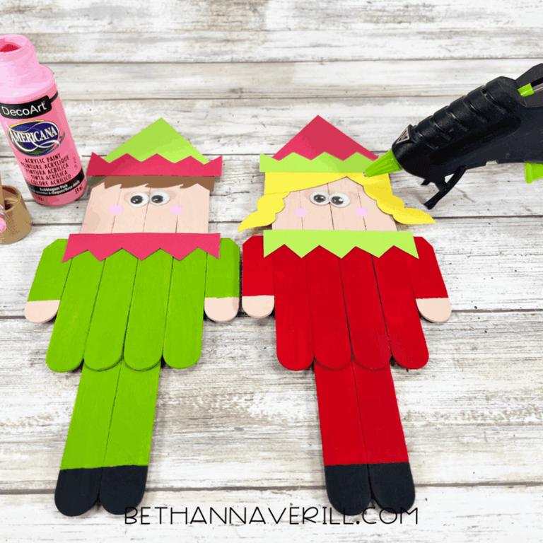 Elves' popsicle stick craft