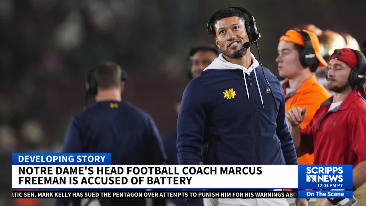 Notre Dame football coach accused of battery