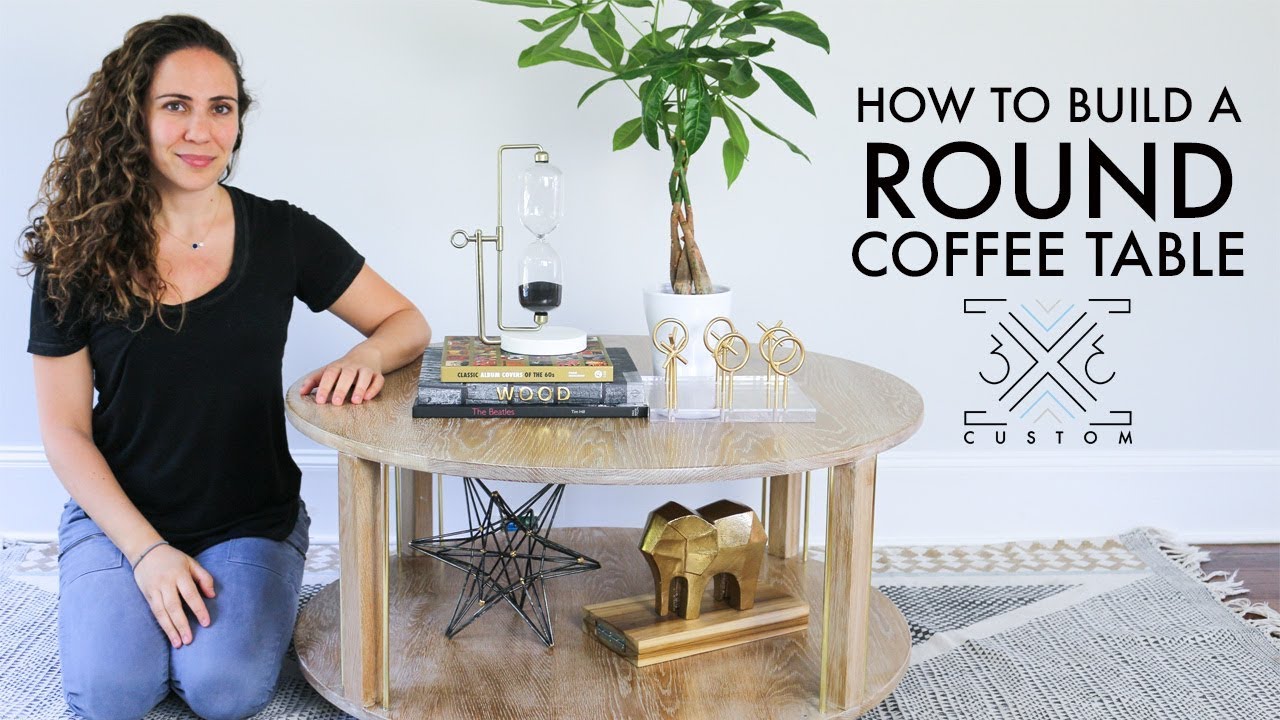 I built a stunning round coffee table! 🛠️