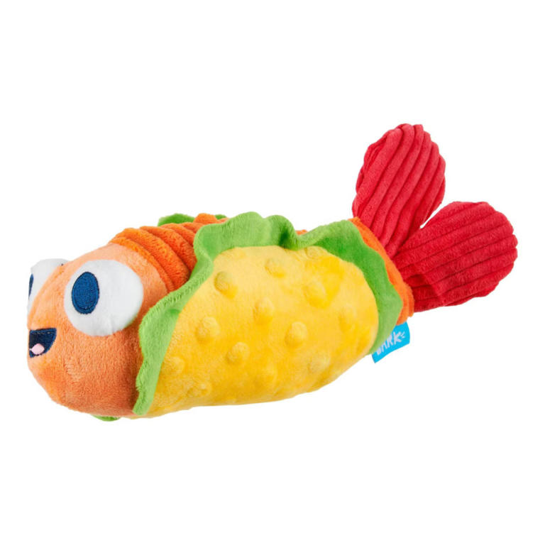 This shrimp taco dog toy has puppy parents obsessed