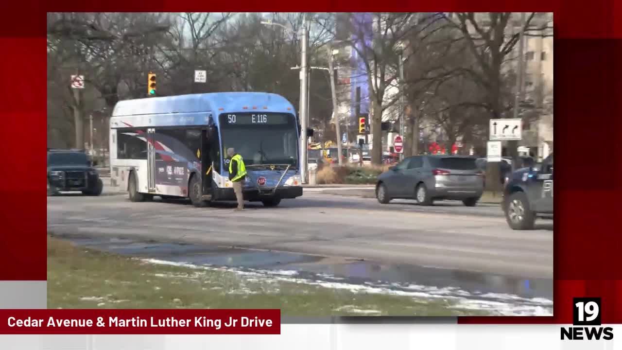 Cleveland RTA bus involved crash with bike rider