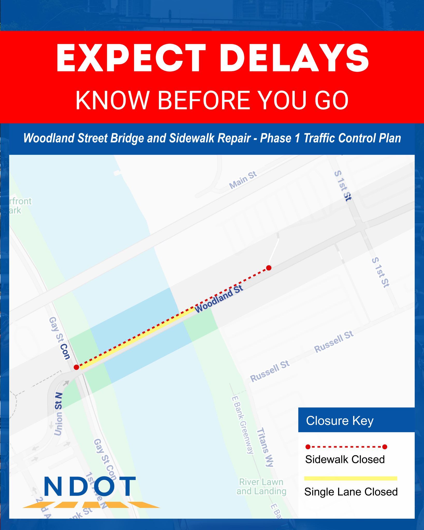 'Expect delays': Months-long repairs to slow traffic at Nashville bridge