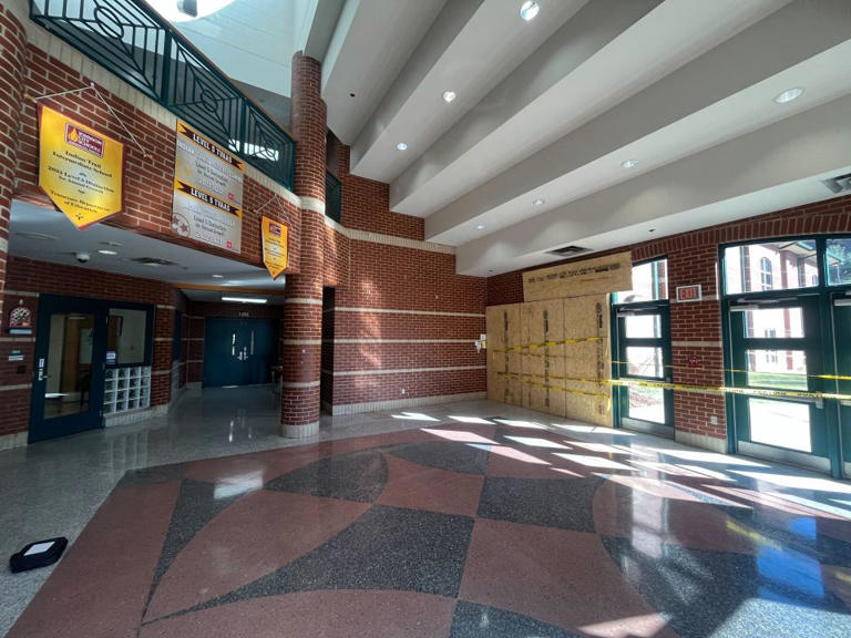 Video: Security footage shows truck crash into Indian Trail Middle School