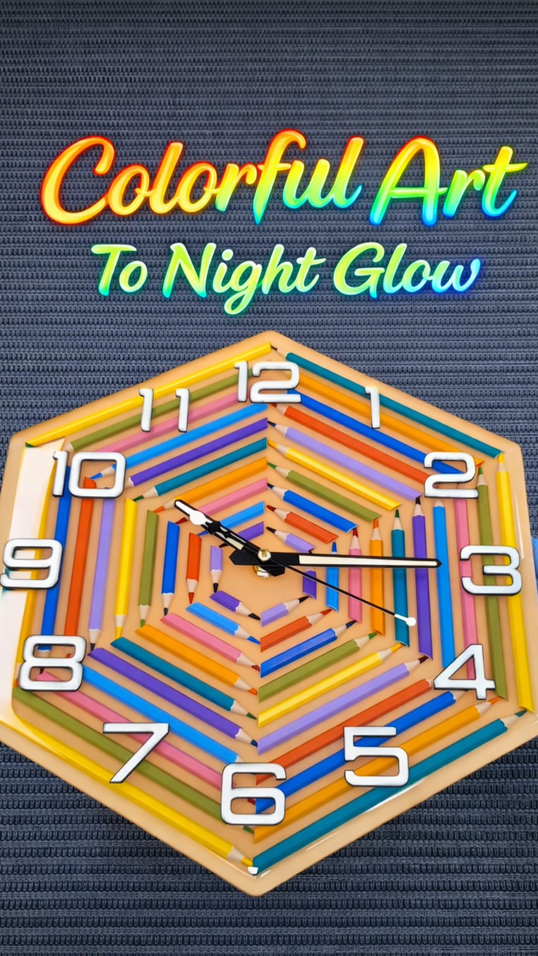 From colorful art to night glow this pencil resin clock is unreal