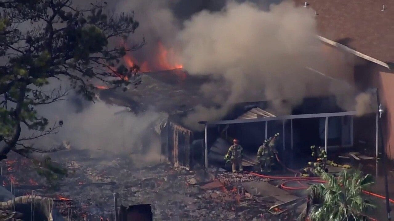 Church fire near I-45, Parker in north Houston