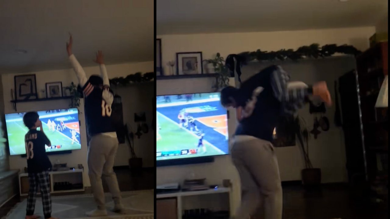 Watch: Ecstatic dad takes Bears celebration to the streets with his son ...