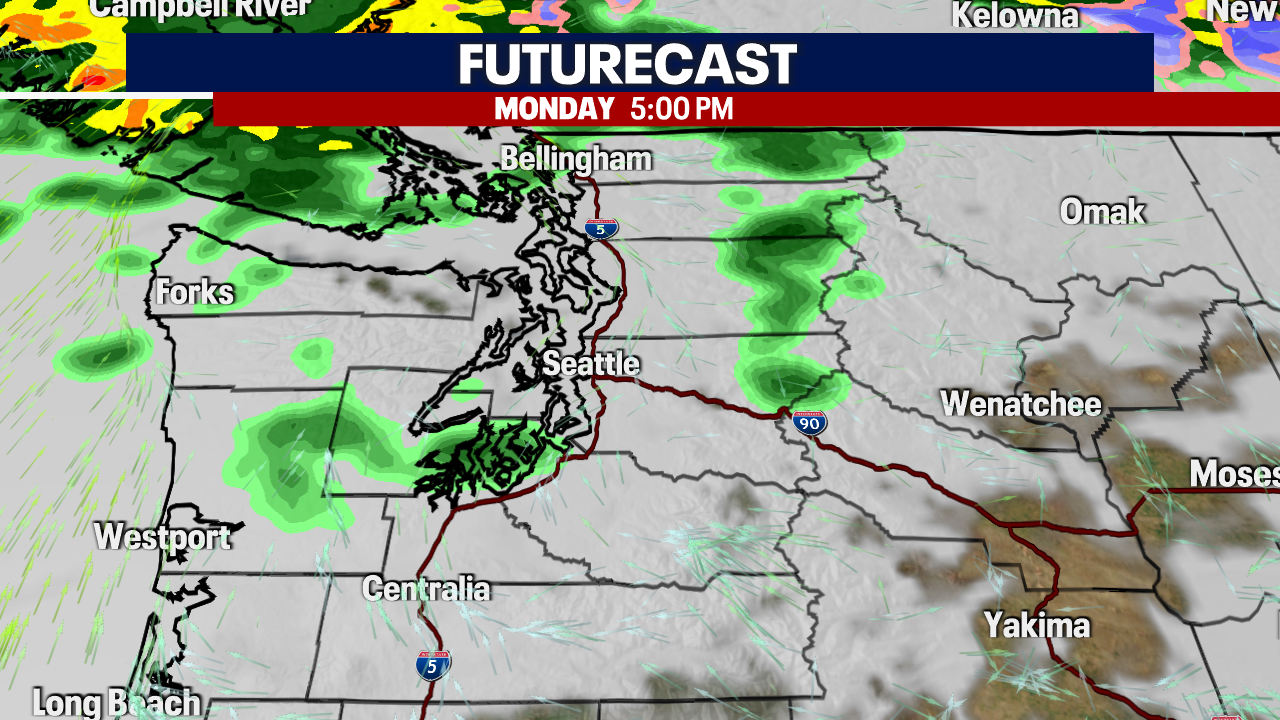 Seattle weather: Drier skies by Monday night