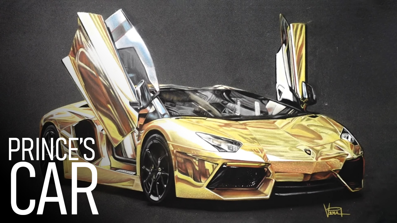 Soft pastel car illustration that turns into a luxury masterpiece