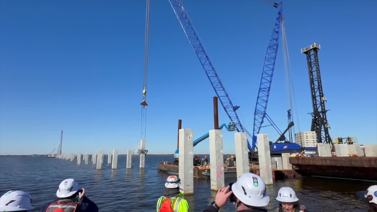 New Alligator River Bridge takes shape as pile installation nears ...
