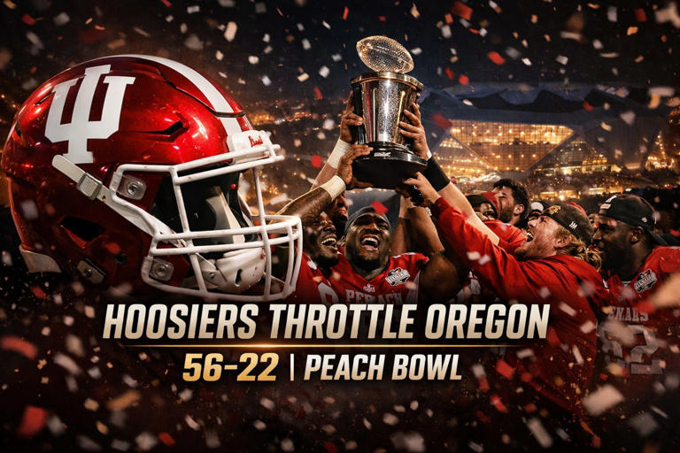 Hoosiers throttle Oregon in Peach Bowl, punch ticket to national ...