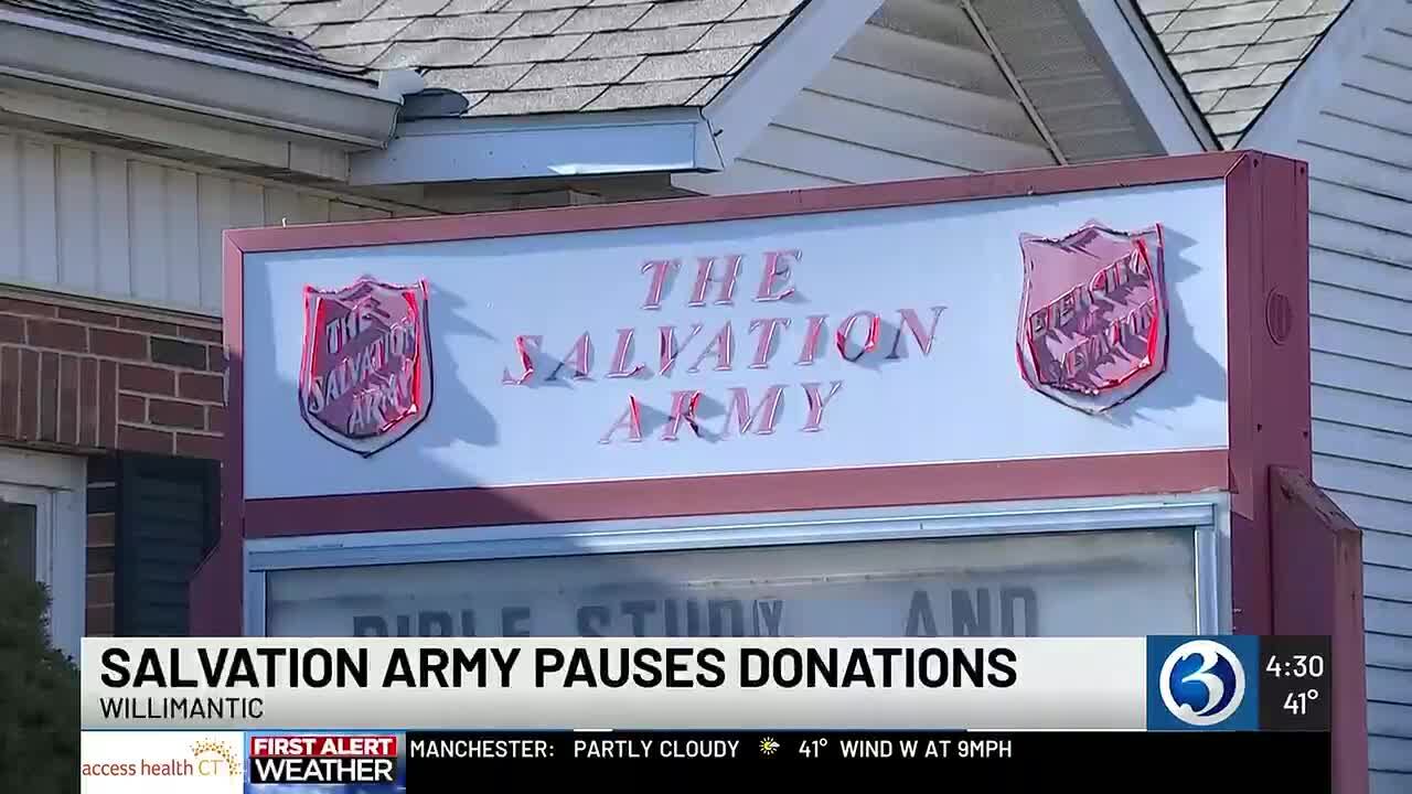 Salvation Army in Willimantic pauses donation drop-offs