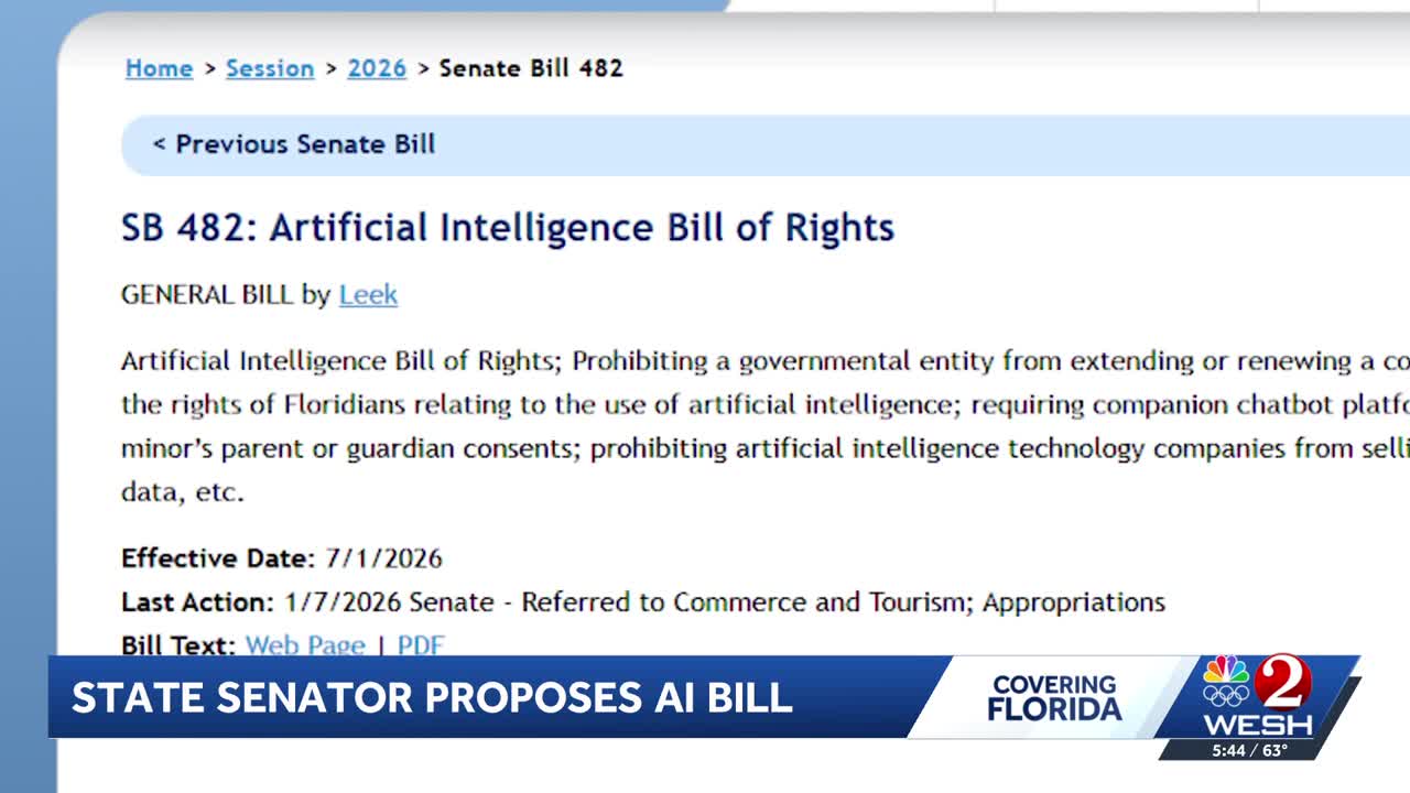 Central Florida senator proposes AI bill to protect kids and personal data