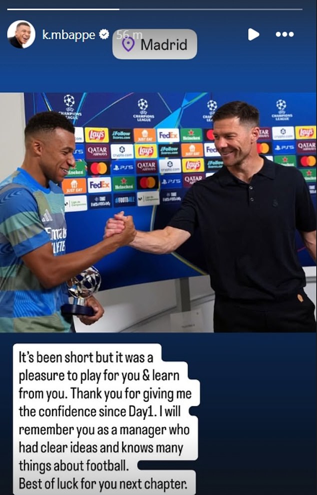 Kylian Mbappe is first Real Madrid star to break silence after Xabi ...