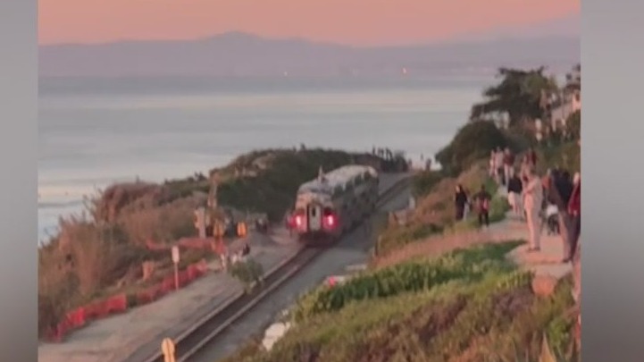 'Train surfers' spotted on California coastal train