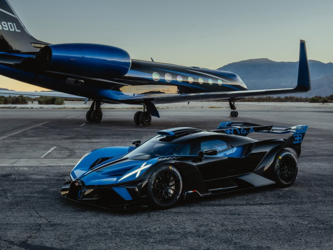 This Bugatti Bolide owner matched his hypercar to his private jet
