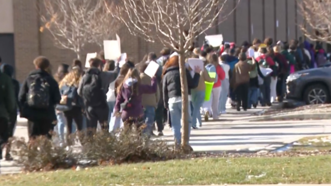Students walk out of Wauwatosa East High School to protest ICE
