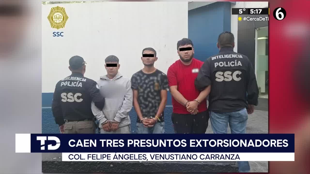 Detienen a tres hombres por extorsión a comerciante en la Venustiano ...