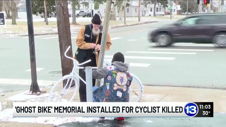Toledo cycling community honors fatal crash victim with ghost bike memorial