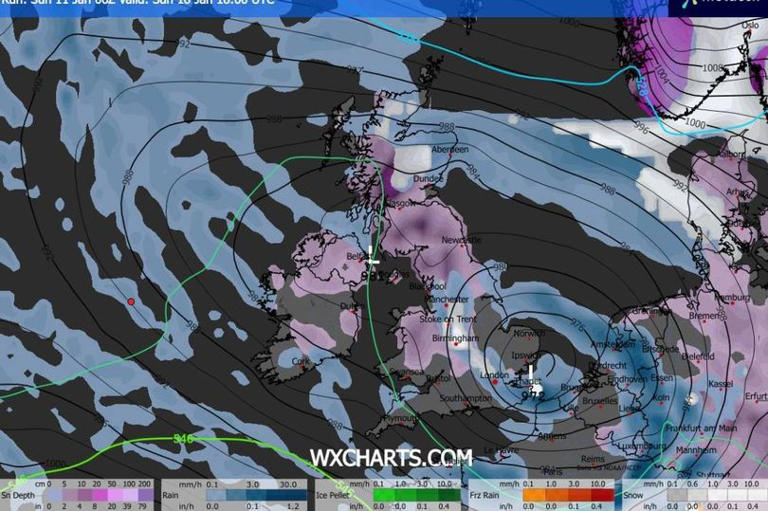 UK snow forecast maps reveal monster storm bringing up to 10 inches ...