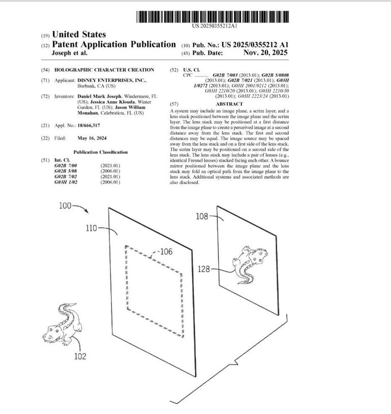 Patent filing reveals upcoming Disney theme park holograms