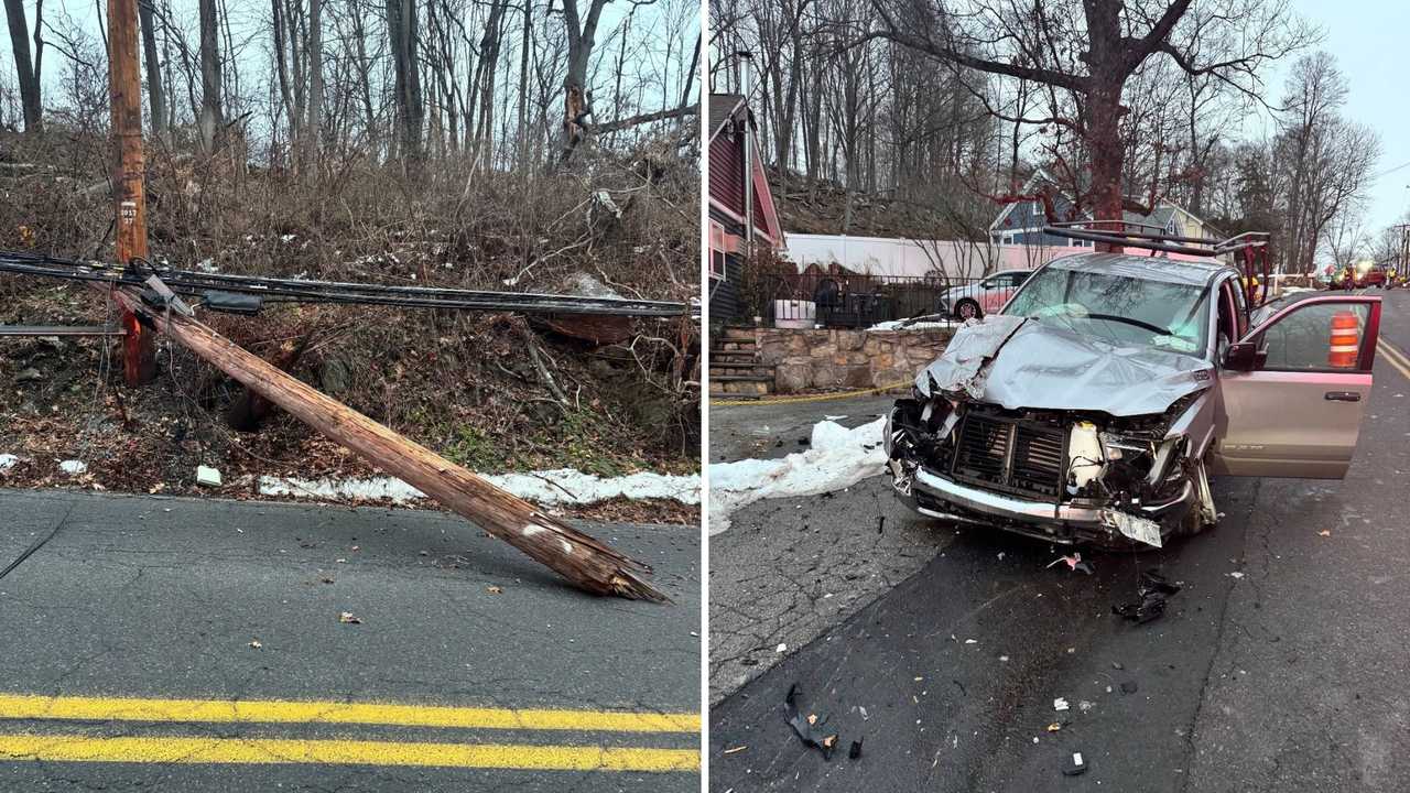 Car slams into pole near Putnam County market: Driver hospitalized