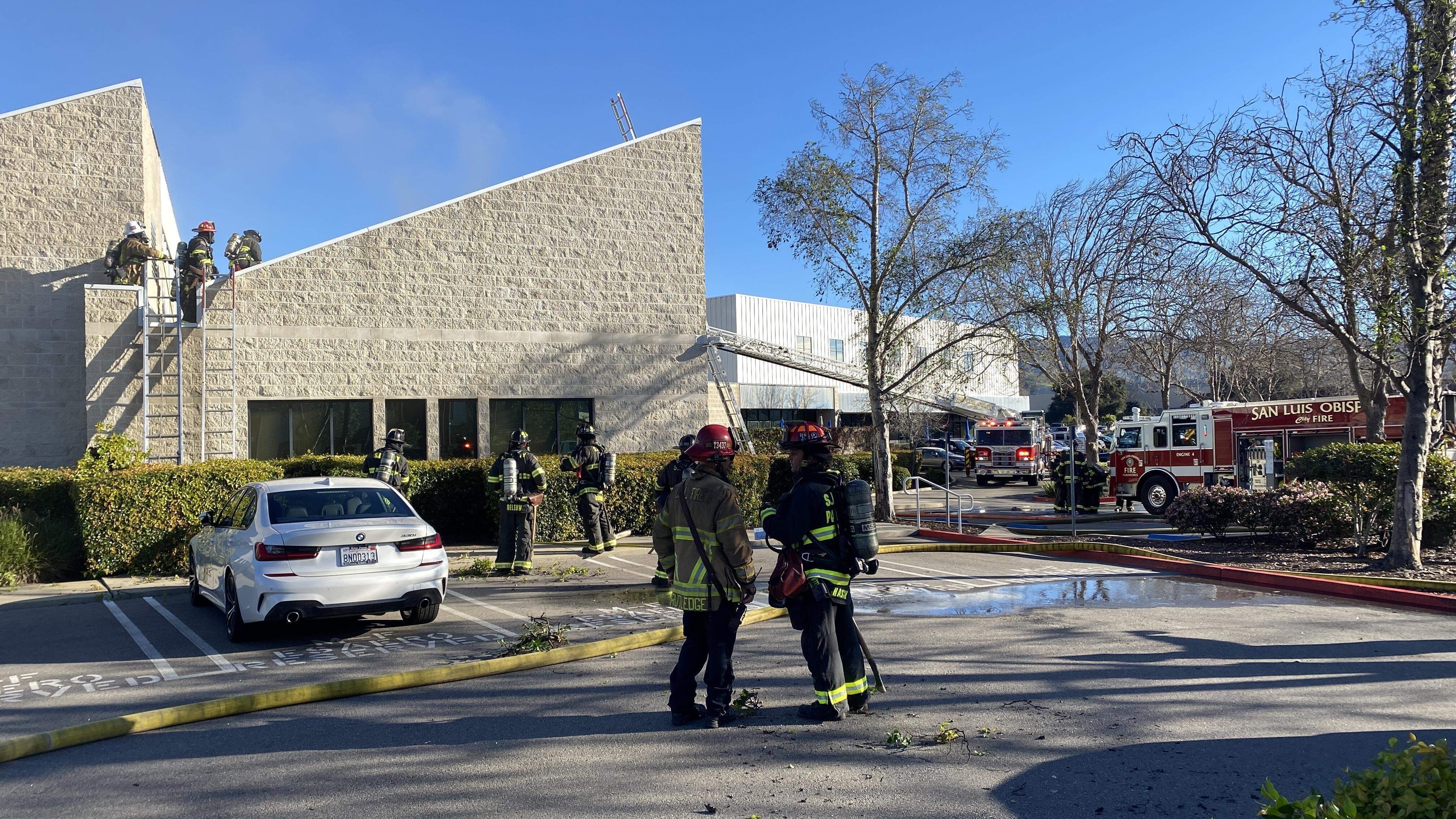 Hazmat called out for fire at former Tribune building in SLO