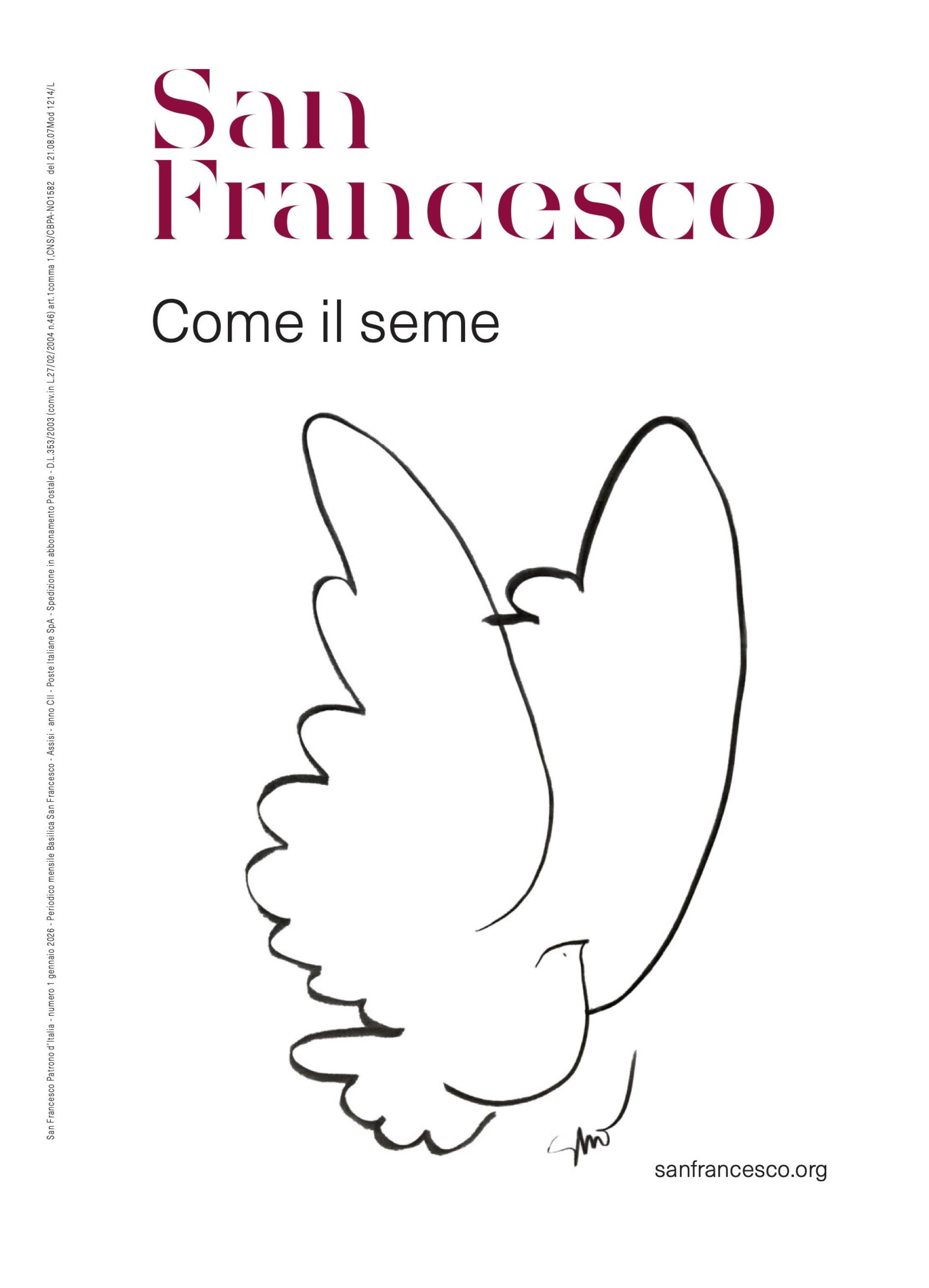 Pace al centro del primo numero del centenario nella rivista San Francesco
