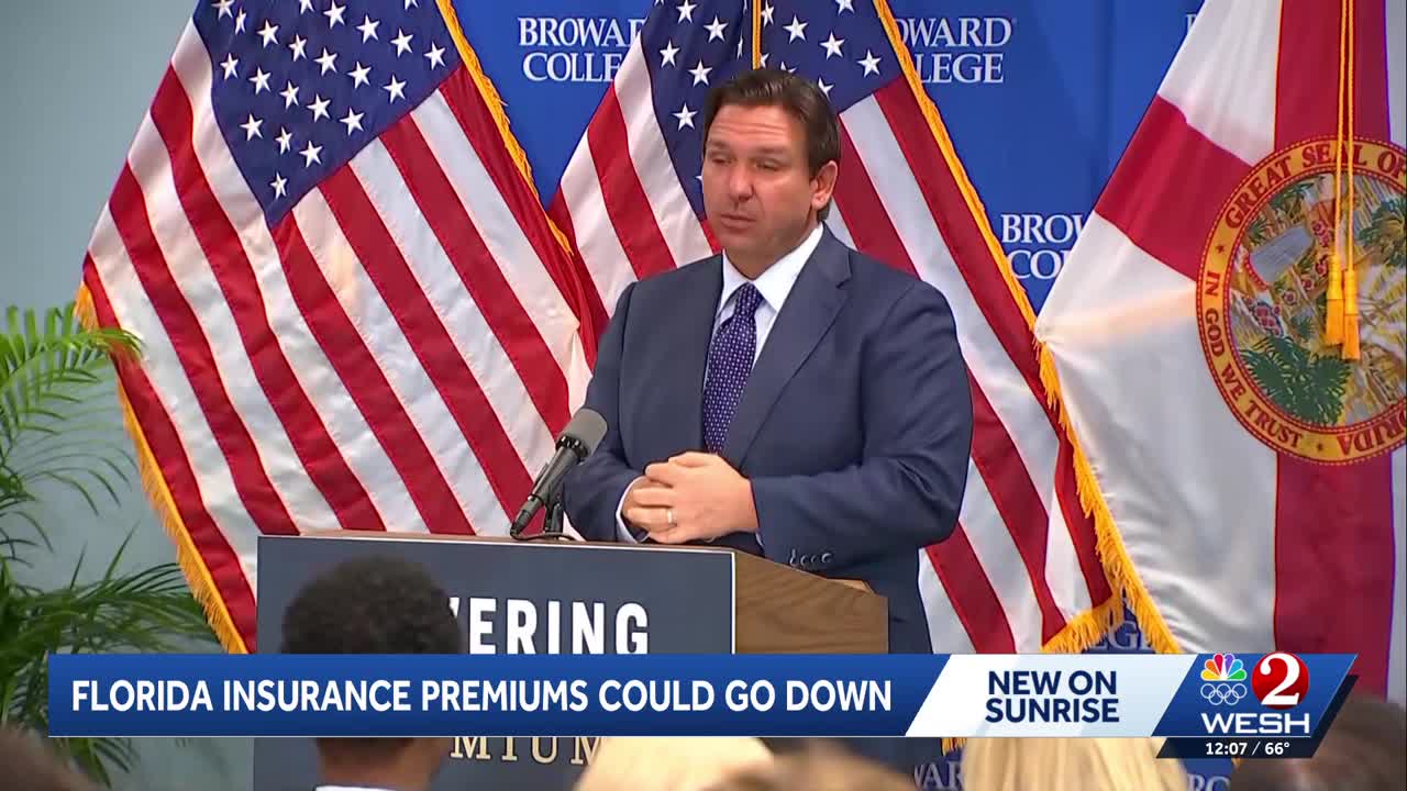 Gov. DeSantis says Florida insurance premiums could go down