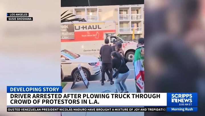 Driver arrested after crashing into Westwood protest
