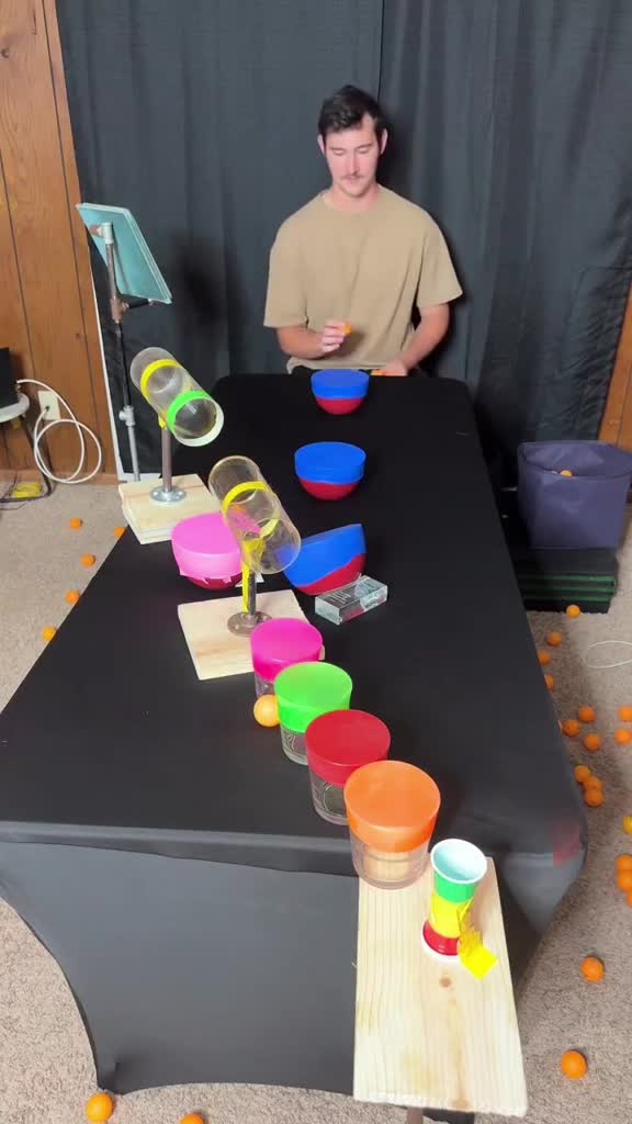 Ping pong ball chain reaction shot finally lands