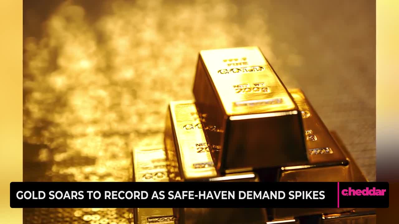 Gold soars to record as safe-haven demand spikes