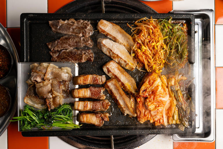Every night is a pork belly party at this lively Korean barbecue spot